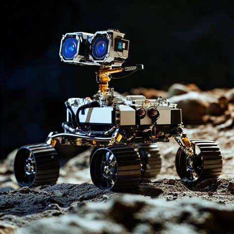 A Robot Equipped With A Camera And Sensors Surveying A Planetary Surface Premium Ai Generated