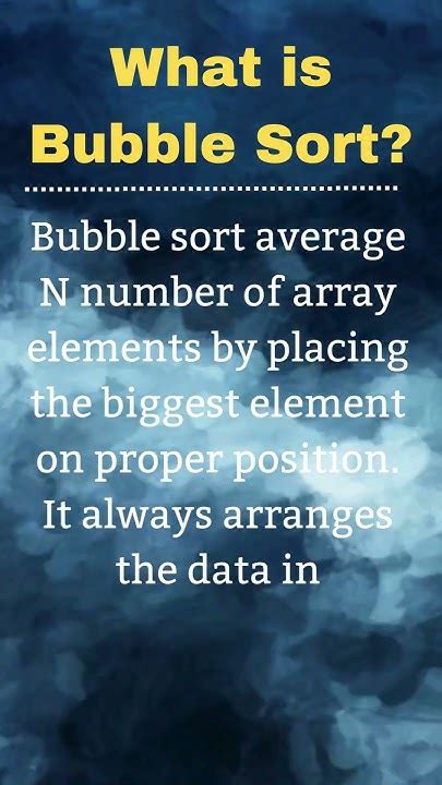 What Is Bubble Sort Bubblesort Shorts Youtube