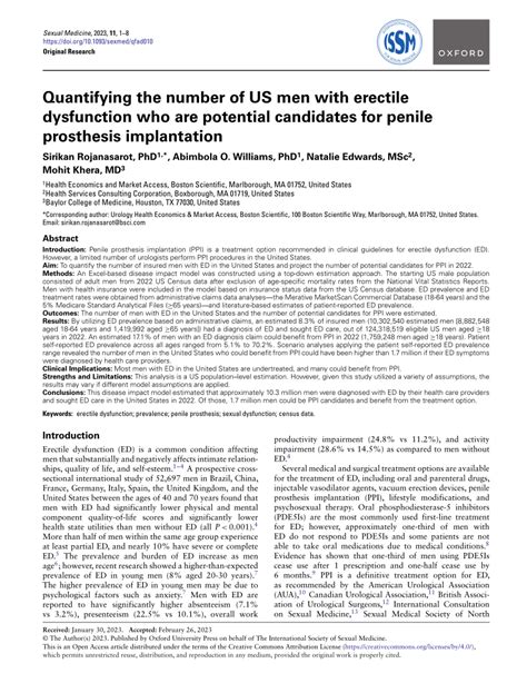 Pdf Quantifying The Number Of Us Men With Erectile Dysfunction Who Are Potential Candidates