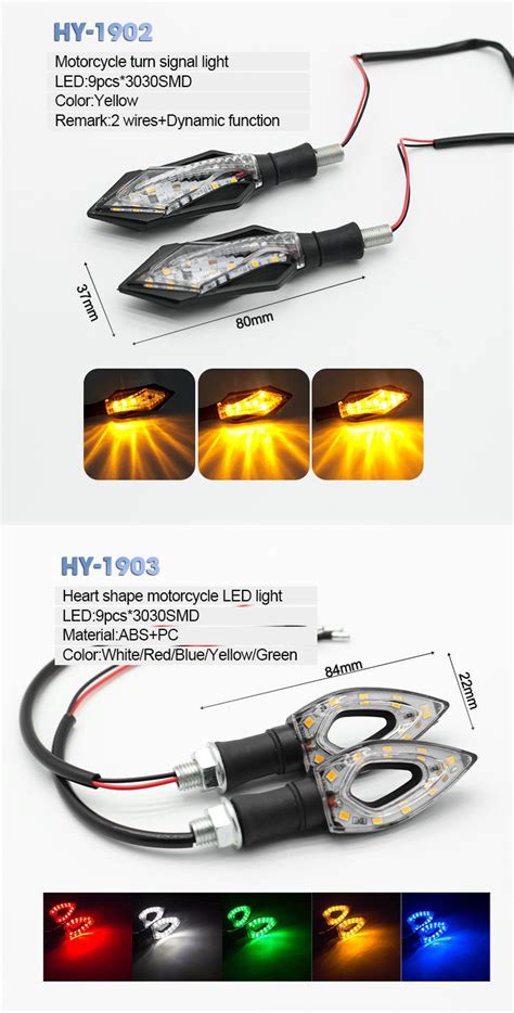 Mini Motorcycle Turn Signal Amber Motorcycle Turn Signal Dynamic Flow Timing Flashing Indicator