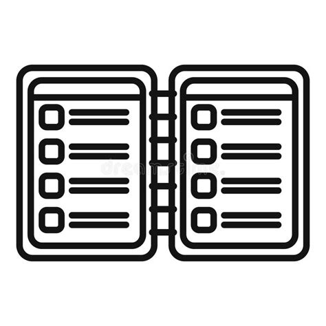 Notebook Task Schedule Icon Outline Vector Person Event Stock Vector