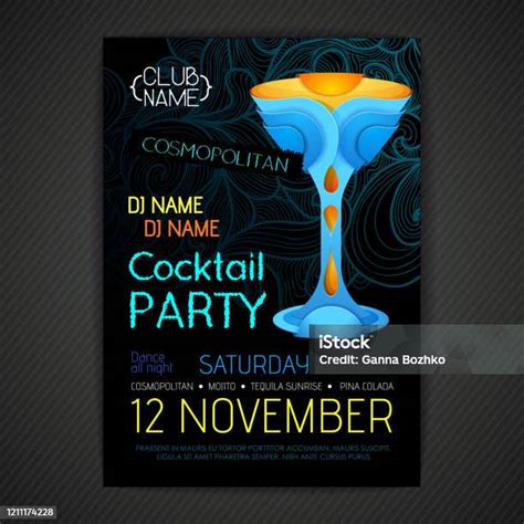 디스코 칵테일 파티 포스터입니다 3d 칵테일 디자인 0명에 대한 스톡 벡터 아트 및 기타 이미지 0명 3차원 형태 공휴일 Istock