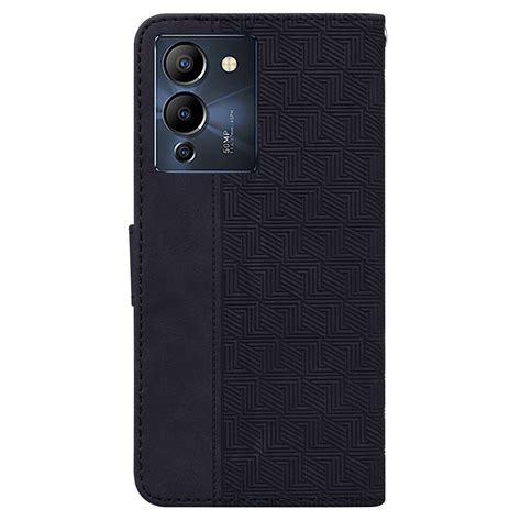 For Infinix Note G X Geometric Embossed Leather Phone Case Black Alexnld Com