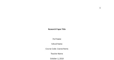 Google Docs Apa 7Th Edition Template