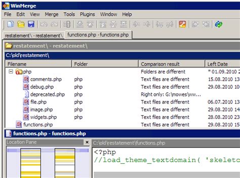 Comparison Winmerge Chicksiop