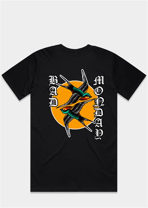 Swallows Standard Tee Black Bad Monday Apparel
