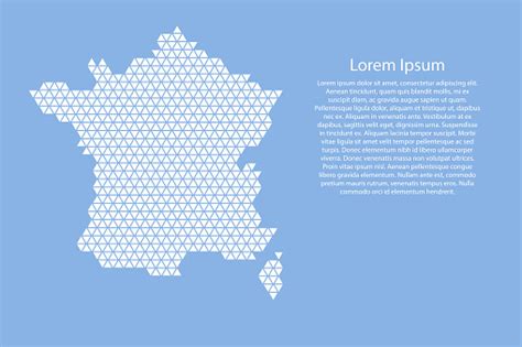 프랑스 지도 개요 배너 포스터 인사말 카드에 대 한 기하학적 패턴 배경과 노드를 반복 하는 빨간 삼각형에서 도식 벡터 일러스트입니다 지도에 대한 스톡 벡터 아트 및 기타