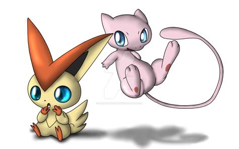 Victini And Mew By Dreamynormy On Deviantart