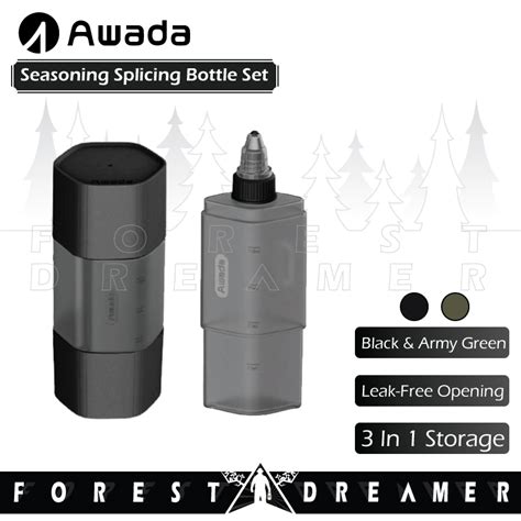 Awada Camping Seasoning Splicing Bottle Set 3in1 3 Piece Outdoor Seasoning Box Cookware Outdoor