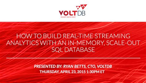 How To Build Real Time Streaming Analytics With An In Memory Scale Out