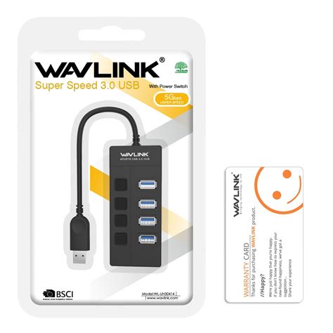 Wavlink 4 Poort USB3 0 Hub High Speed 5 Gbps USB H Vicedeal