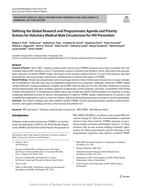 Pdf Defining The Global Research And Programmatic Agenda And Priority