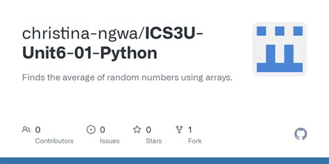 Github Christina Ngwaics3u Unit6 01 Python Finds The Average Of