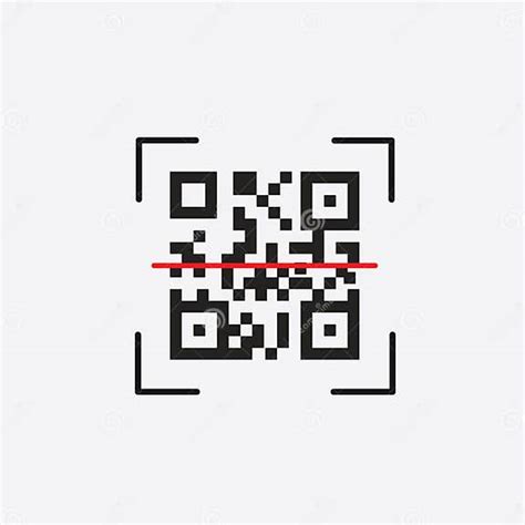 Qr Code Icon Stroke Outline Style Vector Qr Code Sample For Smartphone Scanning Eps File