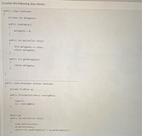 Solved Consider The Following Java Classes Public Class