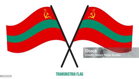 흰색 배경에 Transnistria 플래그 물결 벡터 그림입니다 트란스니스트리아 국기 0명에 대한 스톡 벡터 아트 및 기타