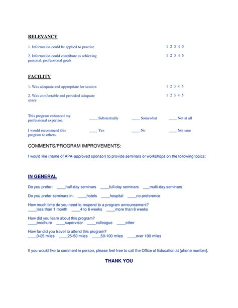 Evaluation Forms Samples In Word And Pdf Formats Page Of