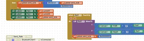 my joystick app sends only 0 values to the module mit app inventor