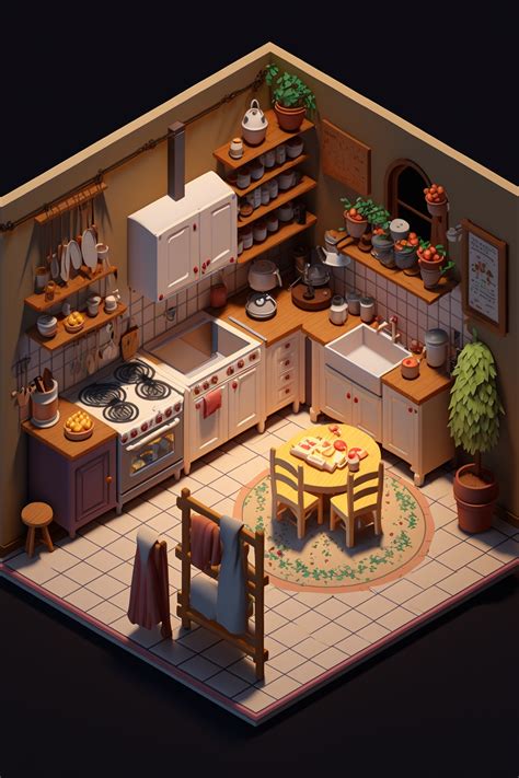 Blender 3d Render Midjourney Ai Country Kitchen Cute Game Aesthetics Farm Artofit