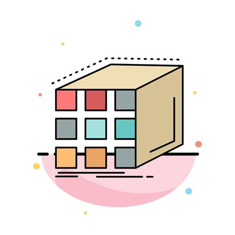Abstract Aggregation Cube Dimensional Matrix Flat Color Icon Vector 19172448 Vector Art At Vecteezy