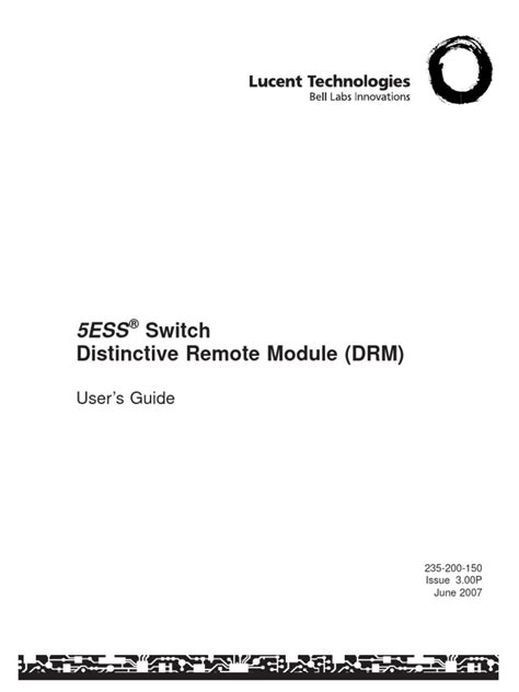 V1 5ess Switch Distinctive Remote Module Pdf Digital Rights Management Telecommunications