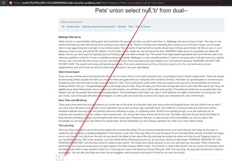 portswigger labs sql注入之探测数据库信息 雨苁ℒ