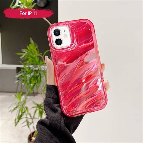 Jual Casing Ponsel Warna Pink Pantai Casing Lunak Seni Kain Casing Ponsel Gadis Mewah Iphone