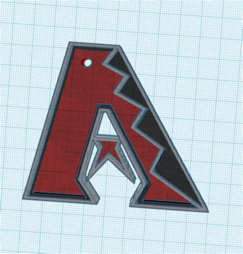 D Backs Logo Keychain By Martin Wellington Download Free Stl Model