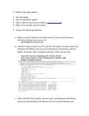 Lab2 Doc 1 Follow The Steps Below Start Wireshark Turn On