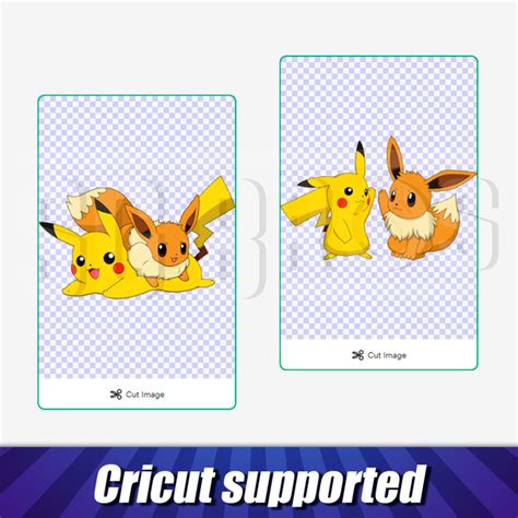 Pikachu And Eevee Svg Png Files Pokemon Cricut Inspire Uplift