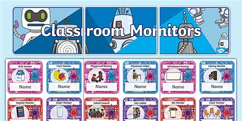 Robots Classroom Monitors Pack Teacher Made Twinkl