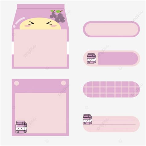 귀여운 블루베리 포도 우유 상자 스티커 메모 용지 또는 스티커 그림 벡터 스티커 메모 상표 메모 용지 Png 일러스트 및 벡터 에 대한 무료 다운로드 Pngtree