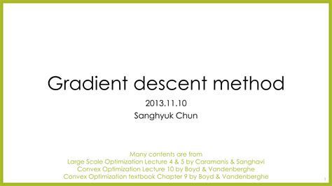 Gradient Descent Method Ppt