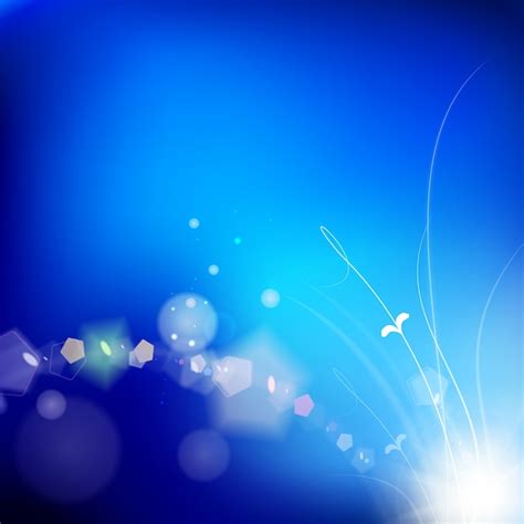 빛나는 나뭇잎과 밝은 파란색 배경 무료 벡터