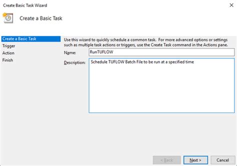 Using Task Scheduler To Run Batch Files Tuflow