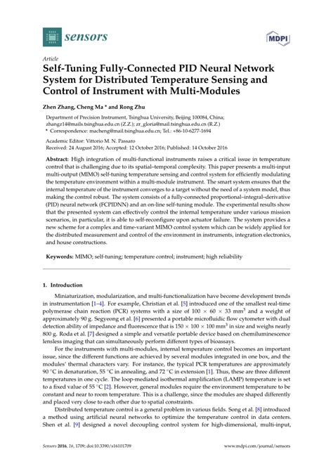 pdf self tuning fully connected pid neural network system for