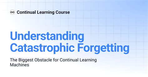 Understanding Catastrophic Forgetting Continual Learning Course