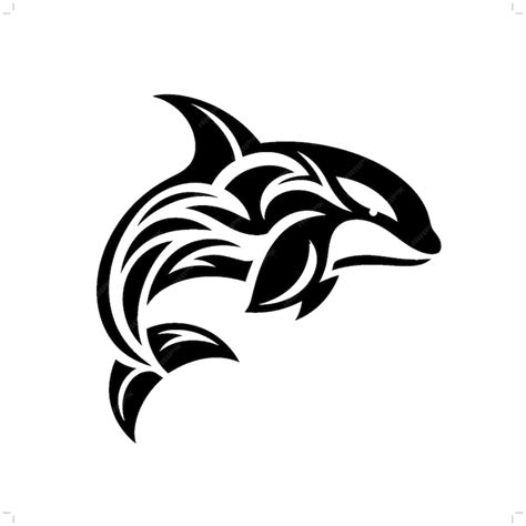 Premium Vector Orca Whale In Modern Tribal Tattoo Abstract Line Art