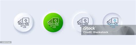 구급차 수송 라인 아이콘입니다 환자 이송 표지판입니다 선 아이콘 벡터 3차원 형태에 대한 스톡 벡터 아트 및 기타 이미지 3차원 형태 건강관리와 의술 고급 Istock