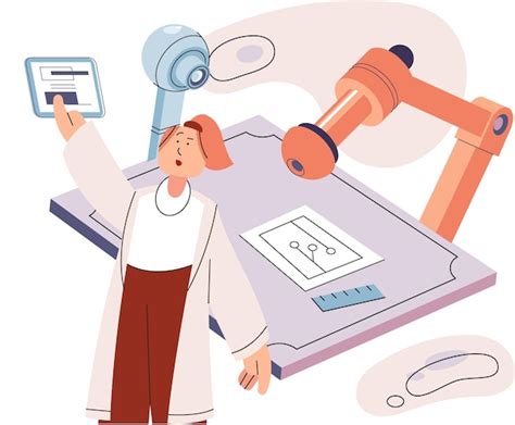 제조 공정 산업 과학자 로봇 조립 제품 스마트 제조 자동화 개발 은유 스마트 산업 제품 디자인 자동화 생산 로봇 및 기계 40