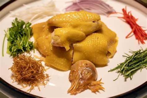 Premium Photo Chinese Dish With Yellow Skin And White Chopped Chicken