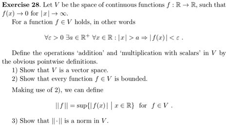 solved exercise 28 let v be the space of continuous