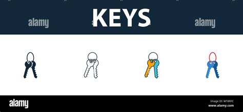 Keys Icon Set Four Elements In Diferent Styles From Real Estate Icons Collection Creative Keys