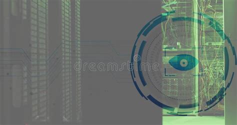 Animation Of Eye Retina Round Scanner Against Computer Server Room Stock Video Video Of