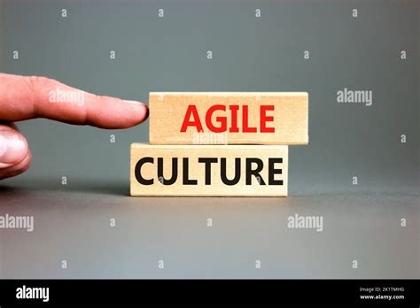 Agile Culture Symbol Concept Words Agile Culture On Wooden Blocks Beautiful Grey Table Grey
