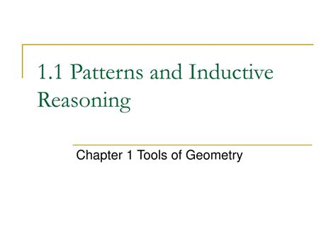PPT 1 1 Patterns And Inductive Reasoning PowerPoint Presentation Free Download ID 392203