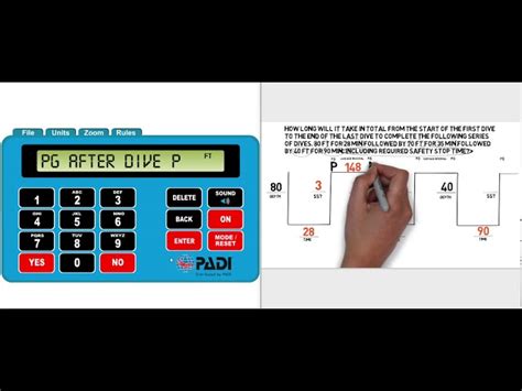 padi rdp table and erdpml exam