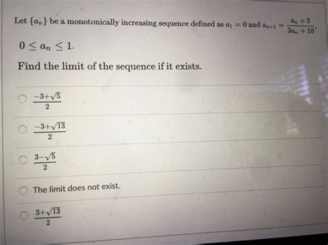 Solved Let A Be A Monotonically Increasing Sequence