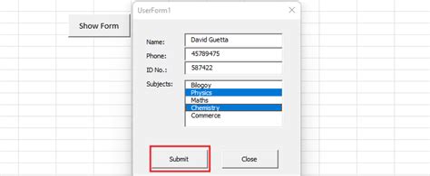Data Entry With List Box By Userform In Excel Vba