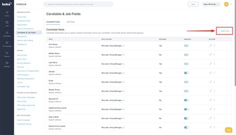 Candidate And Job Fields